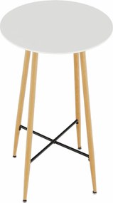 Barový stůl, bílá/dub, průměr 60 cm, IMAM