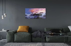 Obraz na skle Zimní strom top 125x50 cm
