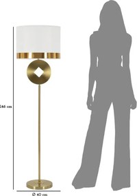 Stojací lampa Coiny 151 cm bílá/zlatá