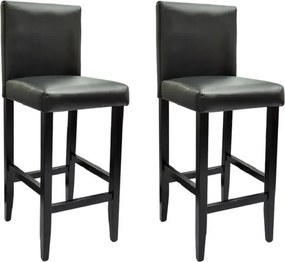 vidaXL Barové stoličky 2 ks tmavě umělá kůže [240071] Barva: Černá