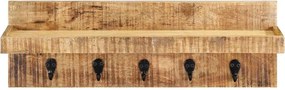 Nástěnný věšák 60 x 15 x 20 cm masivní hrubé mangovníkové dřevo 286469