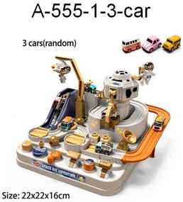 Vzdělávací dobrodružná autodráha Varianta: A-555-1-3-car - 22x22x16 cm + 3 náhodná auta