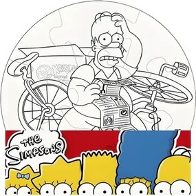 EFKO Vymaluj si puzzle The Simpsons / 9 dílků / kruh / omalovánky