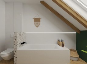 Laveo Pretto, nástěnná vanová baterie 150mm, černá matná, LAV-BAO_710D