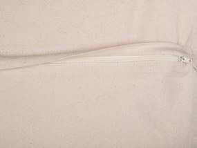 Vyšívaný bavlněný polštář s geometrickými vzory 45 x 45 cm béžový CORYDALIS Beliani