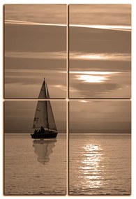 Obraz na plátně - Loď při západu slunce - obdélník 7247FE (120x80 cm)