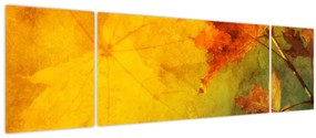 Obraz - Podzimní listy (170x50 cm)