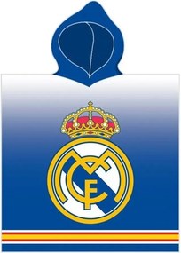 Dětské koupací pončo - chlapecká osuška s kapucí FC Real Madrid - 100% bavlna - 55 x 110 cm