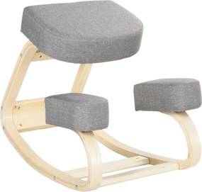 Ergonomická klečící židle Vinsetto z březového dřeva, židle pro správné sezení s paměťovou pěnou a polyesterovým polstrováním pro domov i kancelář, š…