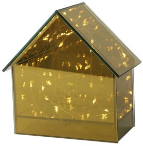 LED skleněný domeček ELITE, zlatý - více velikostí Velikost: M