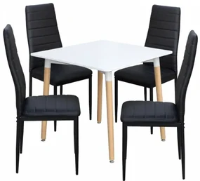 Jídelní set stůl ONE 80x80 bílý + židle SIGMA černé