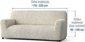 Bielastické potahy COSTINA smetanová trojkřeslo (š. 170 - 220 cm)