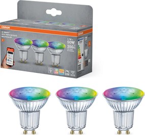 Osram Světelný zdroj »Smart Mat Par16«, 3 kusy (Gu10, Rgbw, 2700 K, stříbrná)