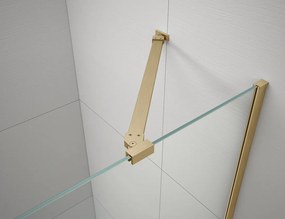 Gelco Trinity Gold Matt čtvercový sprchový kout 80 x 80 x 200 cm otevírací levá zlatá sklo čiré GT5680-80CL-G
