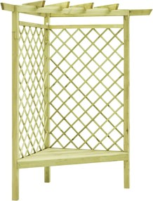 vidaXL Marketos Rohová pergola s lavicí 130x130x197 cm impregnovaná borovice