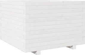 Zahradní truhlík bílý 70 x 70 x 49,5 cm masivní borové dřevo 3282525