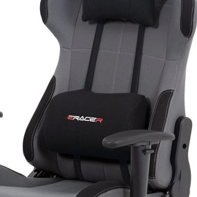 Kancelářská židle houpací mech., plast. kříž, šedá + černá látka – opěrák 90°–180° Šedá
