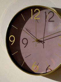 Sinsay - Kulaté nástěnné hodiny - pastelová růžová