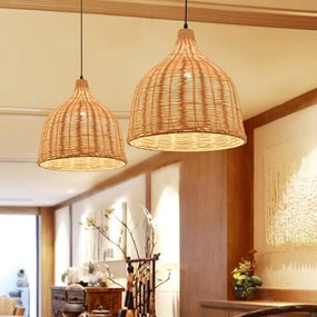 Toolight Natural, stropní závěsné svítidlo 1xE27 APP1647-1CP, přírodní hnědá, OSW-05115
