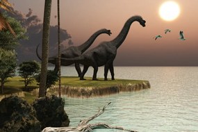 Fototapeta Dinosauři U Vody Samolepící tapety 104x70.5