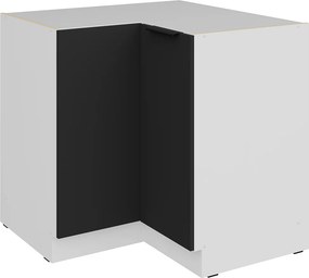 ARIA bc | dolní skříňka 90x90 DN 2F rohová s policí | 90x90 cm | bílá/černá