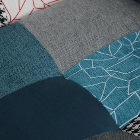 Houpací křeslo FABIAN II — látka, modrý patchwork
