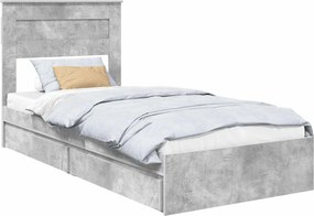 Postel s úložným prostorem s čelo Betonově šedá 90 x 190 cm 3409940