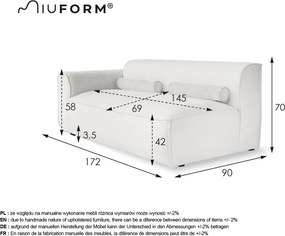 Světle šedý modul pohovky (levý roh) Flex Felix – Miuform
