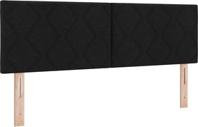 Postel s boxspringem s čelo Černý 160 x 200 cm textil 3338778
