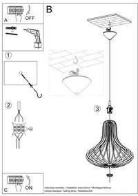 Sollux SL.0641 - Lustr na lanku ELZA 1xE27/60W/230V