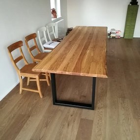 KULHÁNEK Masivní jídelní stůl 300x90 cm Velikost desky: 230x90 cm, Odstín podnože: antracit - RAL 7016