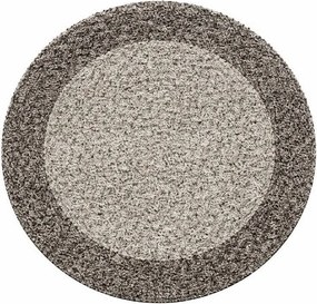 Ayyildiz, Kusový koberec Life Shaggy 1503 taupe kruh, 120x120 (průměr) kruh, hnědá, ložnice