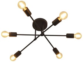 LED Přisazený lustr CAMBRIDGE 6xE27/8W/230V černá