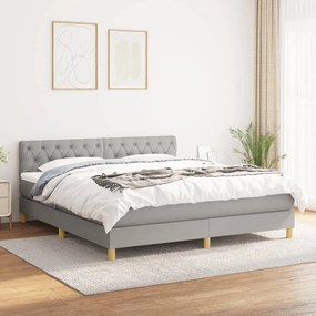 Box spring postel s matrací světle šedá 160 x 200 cm textil 3140865