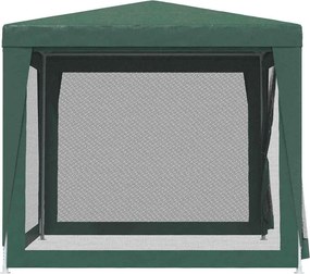 Party stan se 4 síťovanými bočnicemi zelený 2,5 x 2,5 m HDPE 319223