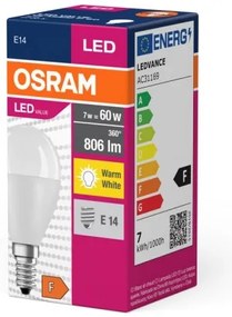 LED žárovka E14 OSRAM CL P FR 8W (60W) teplá bílá (2700K)