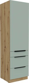 ARIA st | vysoká skříňka 60 DKS-210 3S1F potravinová | UNI DVÍŘKA | 60 cm | PREMIUM BOX | artisan/aquamarine