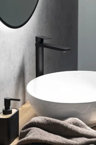 Aqualine Aqualine, DAPHNE stojánková umyvadlová baterie vysoká, bez výpusti, černá matná, DH601B