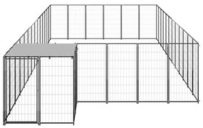 vidaXL Psí kotec černý 22,99 m² ocel