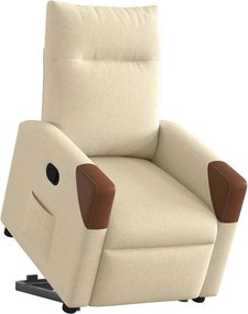 Zvedací polohovací křeslo krémové textil 3324010