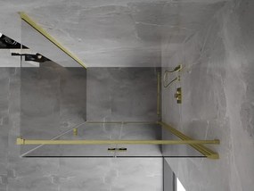 Mexen Mist-F T, 1-křídlý ​​skládací sprchový kout pravý 70 x 90 cm, čiré sklo, zlatý matný profil, 8A6T-070-090-55-00-P