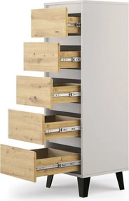 Komoda Borg 5s/40 kašmír / dub artisan