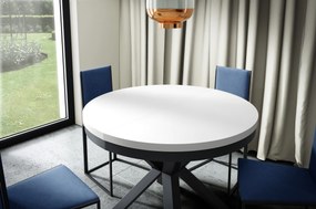 jídelní stůl rozkládací kulatý NARVIC 100-176 cm - Egger - dark grey concrete