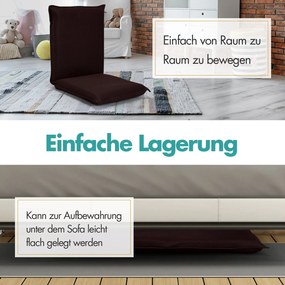 Costway Floor sofa podlahové křeslo s 6-úrovňovým nastavitelným opěradlem