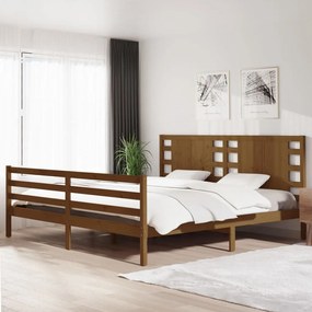 Rám postele medově hnědý masivní borovice 200 x 200 cm,  3104306 HangarStore.cz