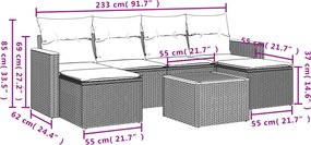 vidaXL 7dílná zahradní sedací souprava s poduškami polyratan [3226228] Barva: Béžová