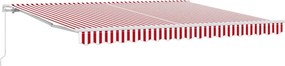 Stahovací markýza Červená a Bílá 400 × 350 cm 3330751