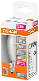 LED žárovka OSRAM E14 5,5W B40 matná + dálkový ovladač