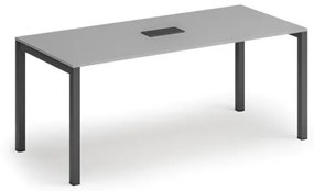 Stůl SQUARE 1800 x 800 x 750, šedá + stolní zásuvka TYP V, černá