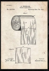 Plechová cedule Patent na toaletní papír Velikost: A5 (20 x 15 cm)